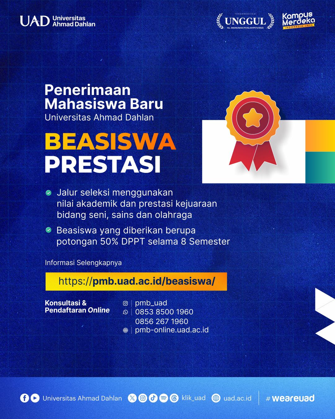 Beasiswa Prestasi untuk Calon Mahasiswa Baru UAD 2024 – Akuntansi